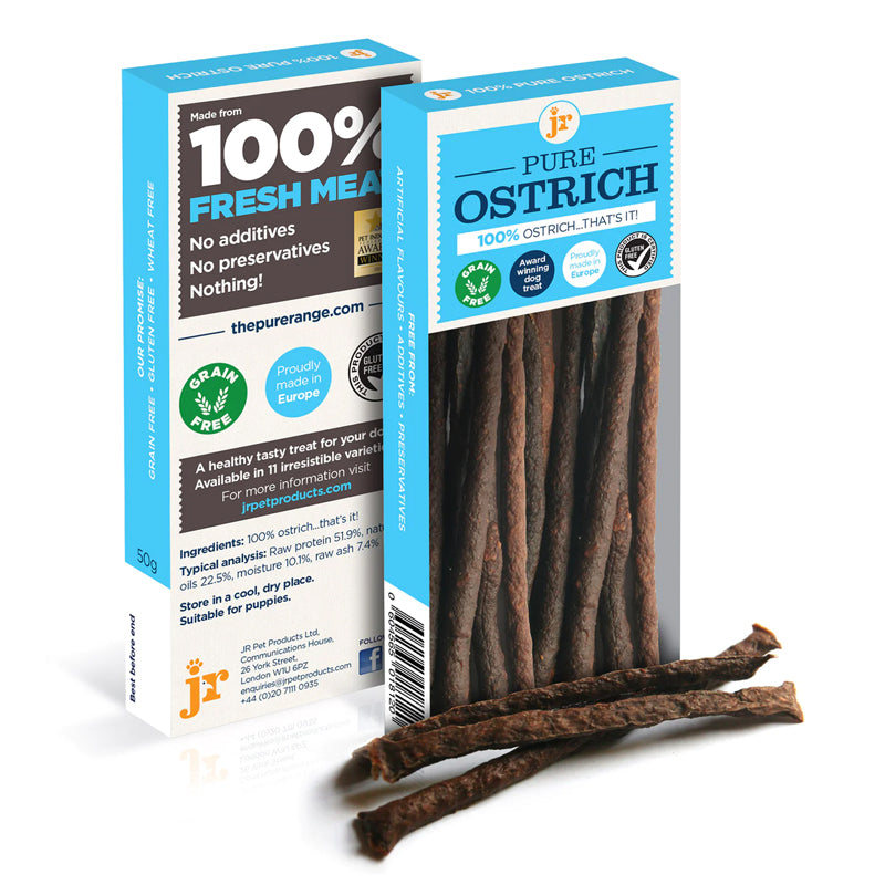 Pure Ostrich Sticks 50g — JR Pet Products