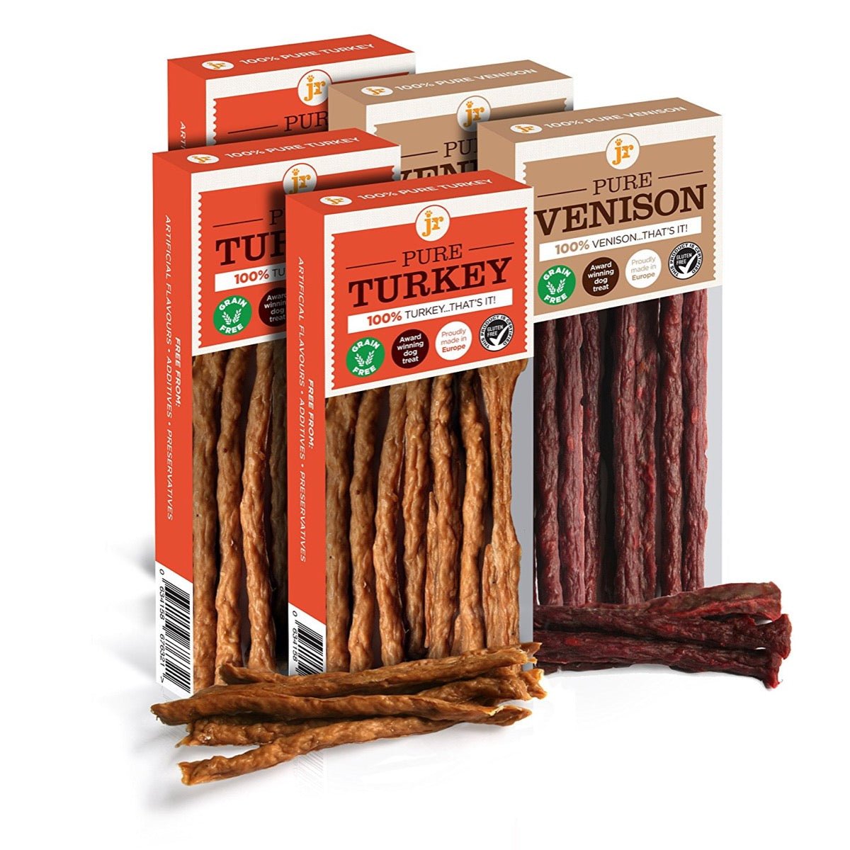 Pure Meat Sticks Variety Pack 5 x 50g (3 x Turkey, 2 x Venison) — JR ...